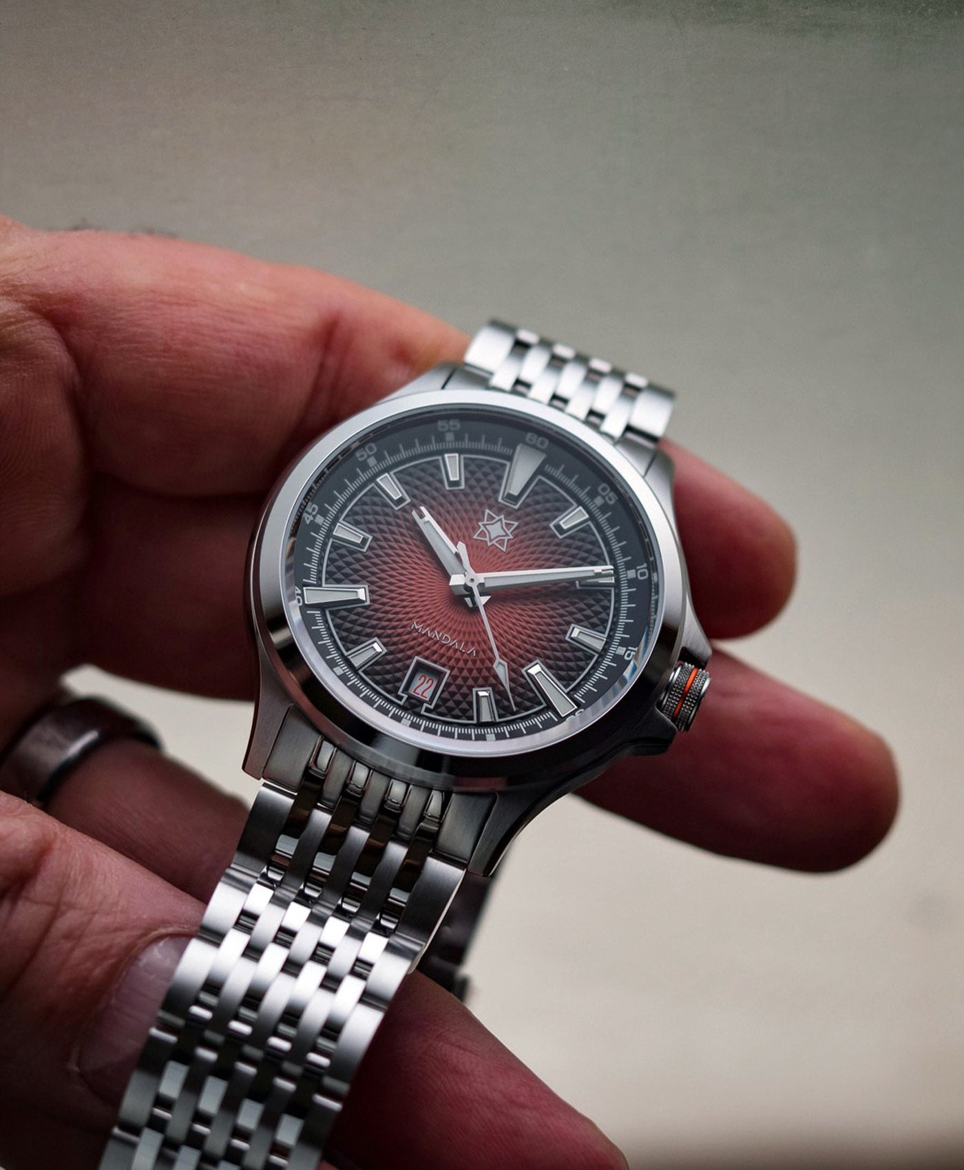 Second Hour Mandala MKII Mandala Burst Burnt Orange Uhr - WatchBandit